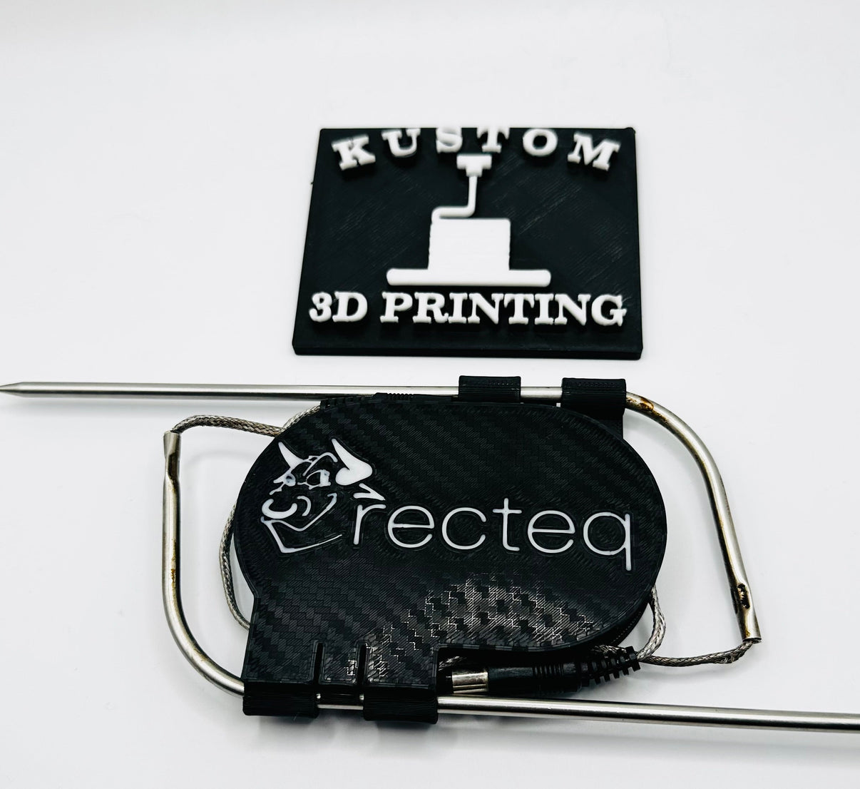 Recteq logo temperature probe holders without magnets – Kustom 3D Printing